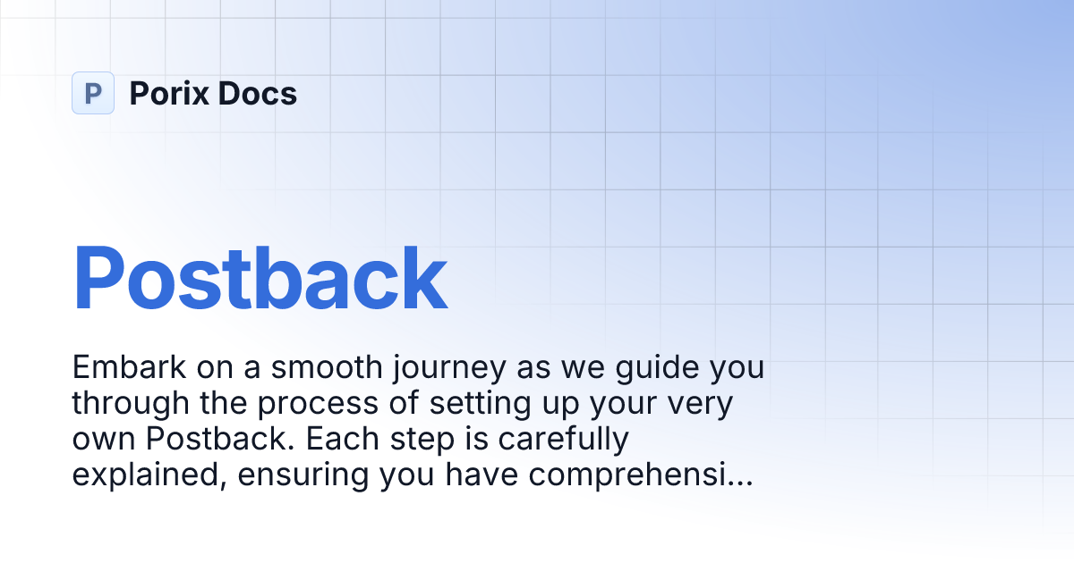 Postback | Porix Docs